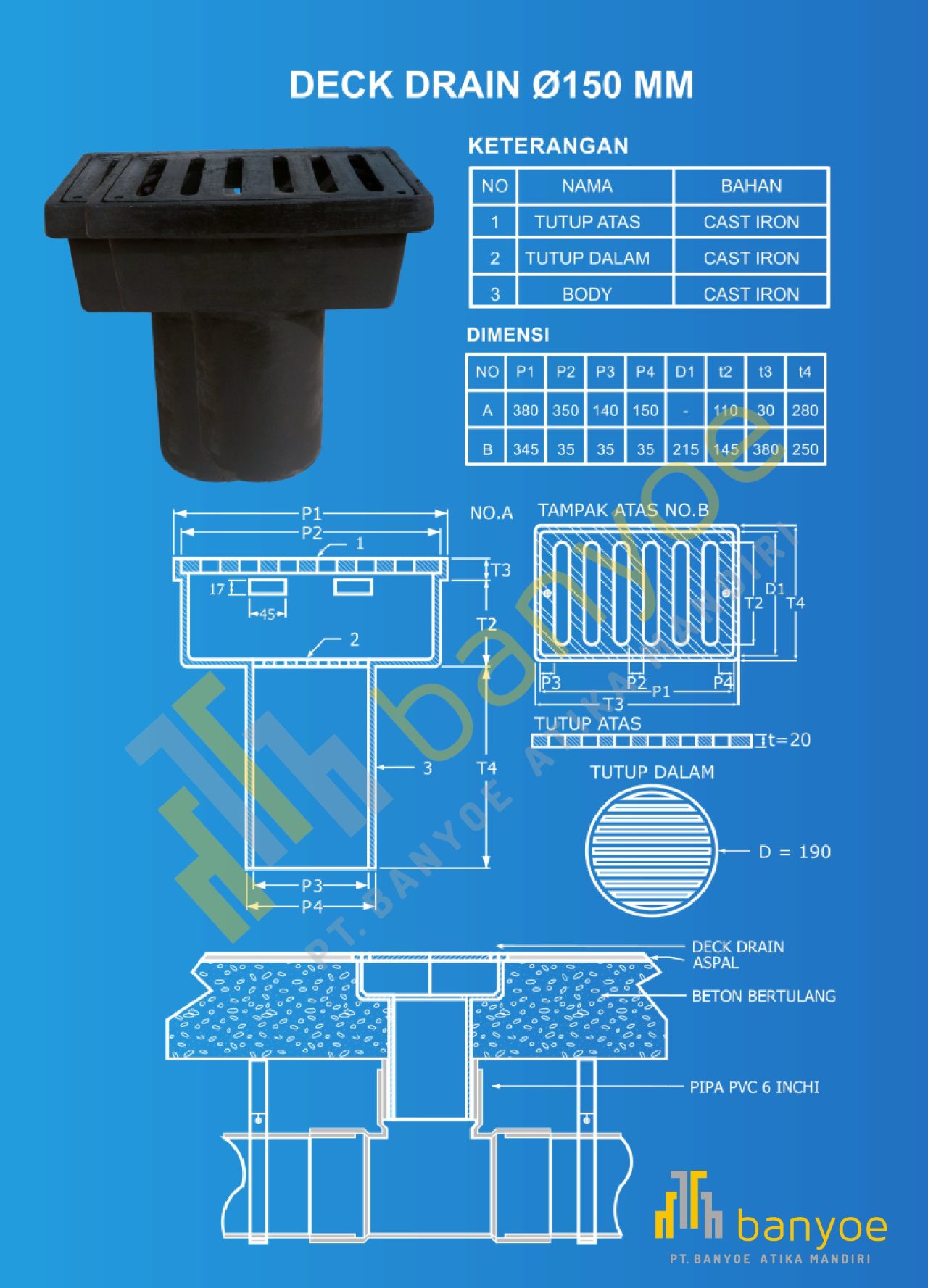 Deck Drain 150 MM | Pusat Industri Pengecoran